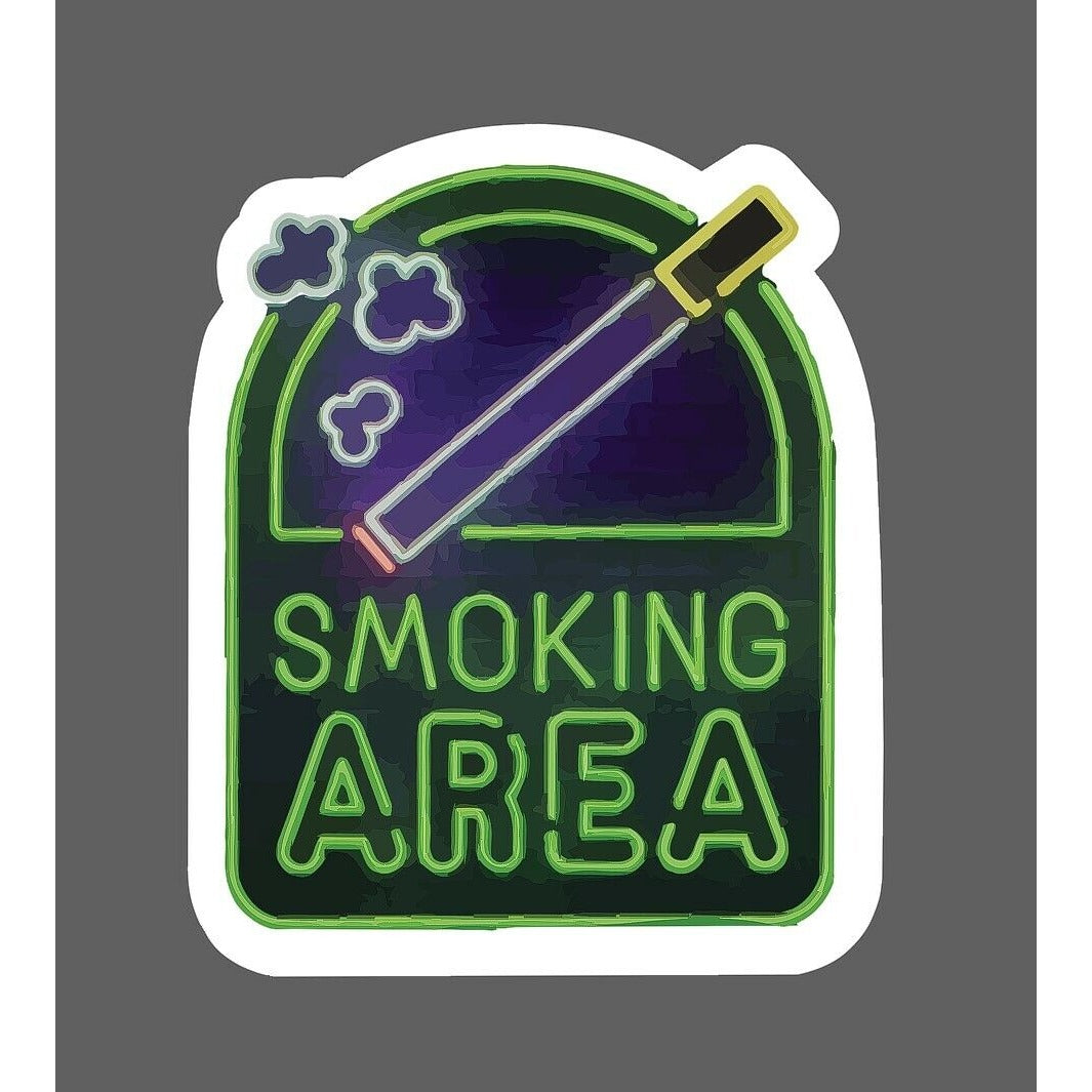 Smoking Area Sticker Neon — StickerDynasty