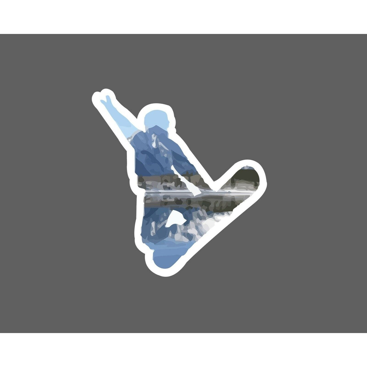 Snowboarder Sticker Mountains — StickerDynasty