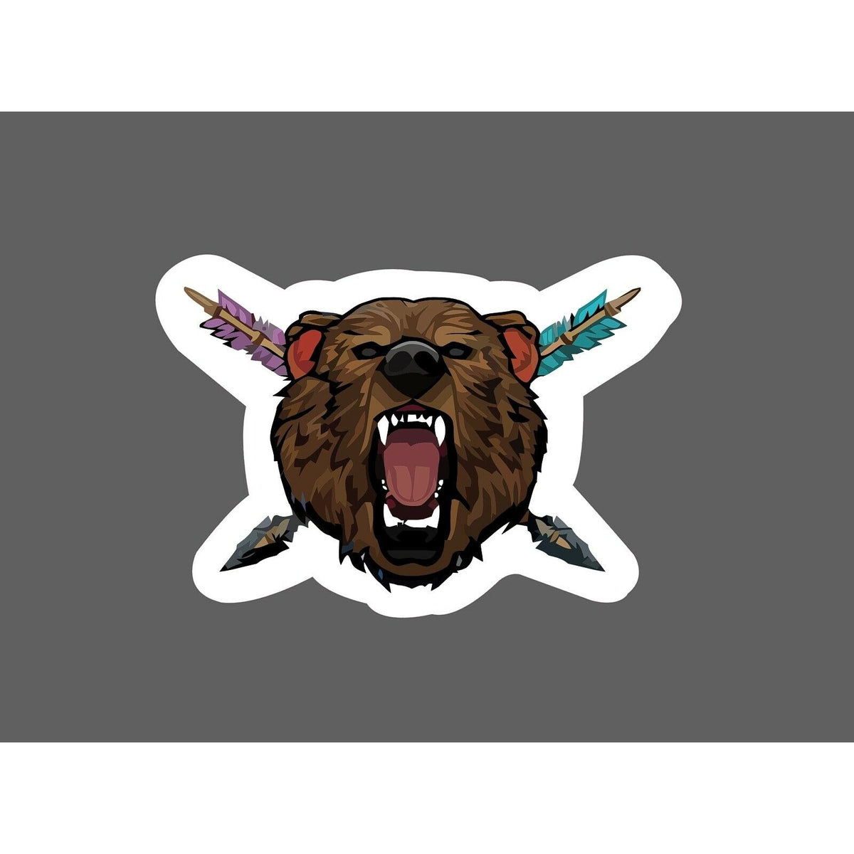 Grizzly Sticker Arrows Forest — StickerDynasty