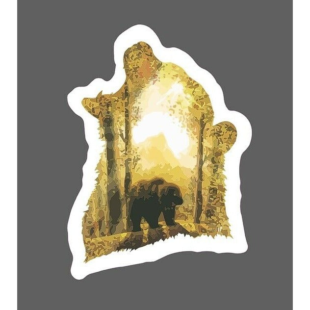 Bear Roar Sticker Forest Scene — StickerDynasty