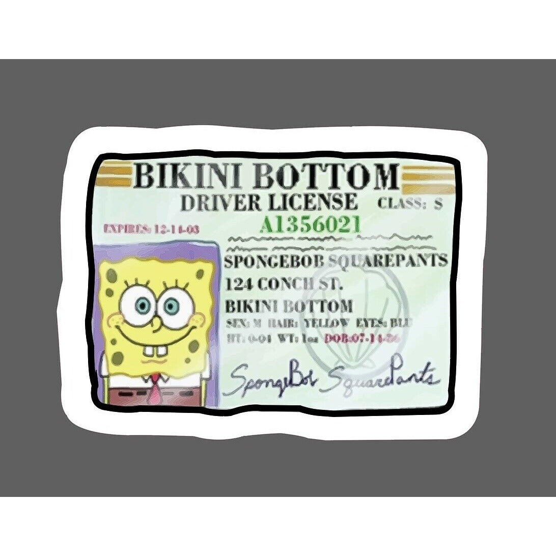 SpongeBob License Sticker – StickerDynasty
