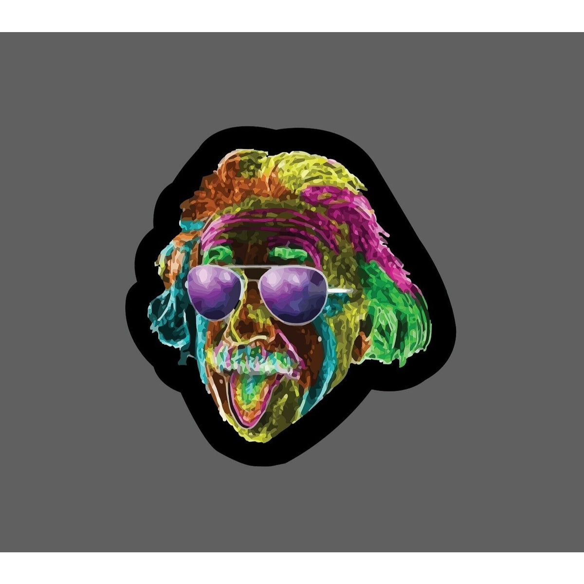 Einstein Sticker Trippy Neon — StickerDynasty