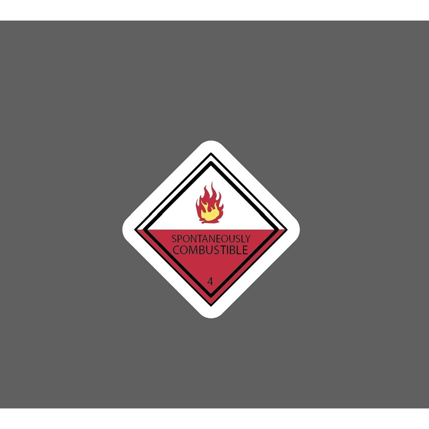 Spontaneously Combustible Sticker Warning – StickerDynasty