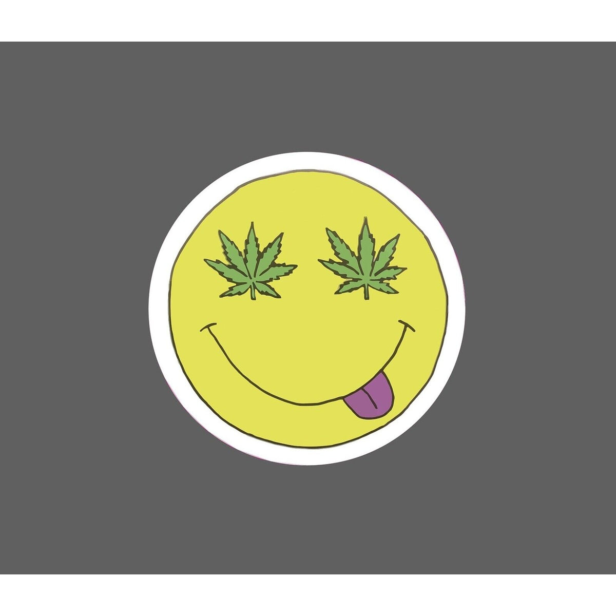 Weed Smiley Face Sticker 420 — StickerDynasty